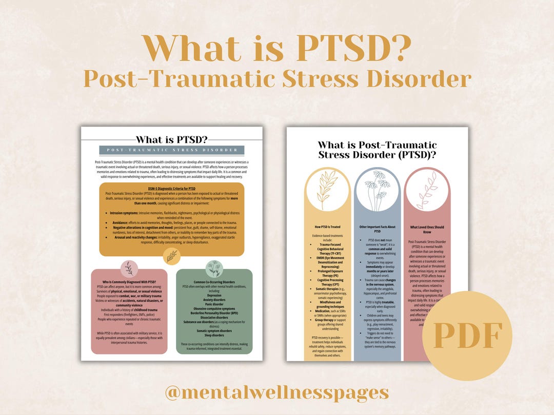 What is PTSD, Post-traumatic Stress Disorder, Psychoeducation, DSM Criteria, Therapy Worksheets ...