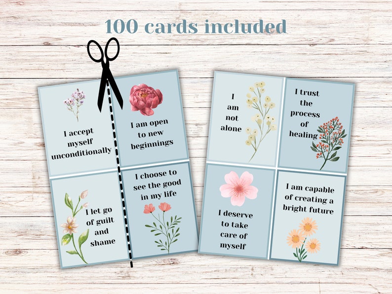 Trauma Affirmation Cards, Coping Cards, Healing Journey, Therapy Tool, CBT, Therapy Resource ...