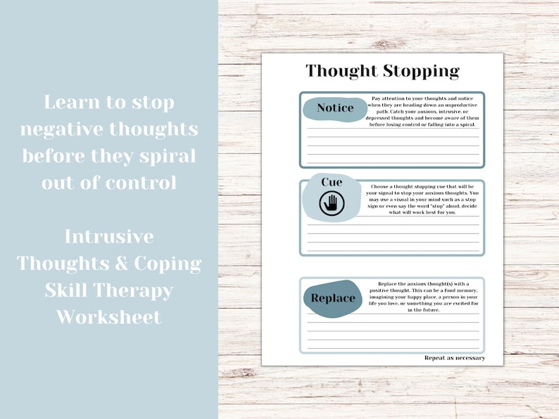 Thought Stopping Exercise | Anxiety & Depression Tool | Intrusive ...