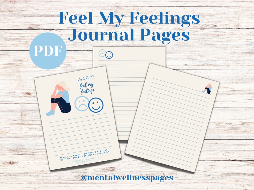 Feel My Feelings Journal Pages | Digital Download | Mental Wellness ...