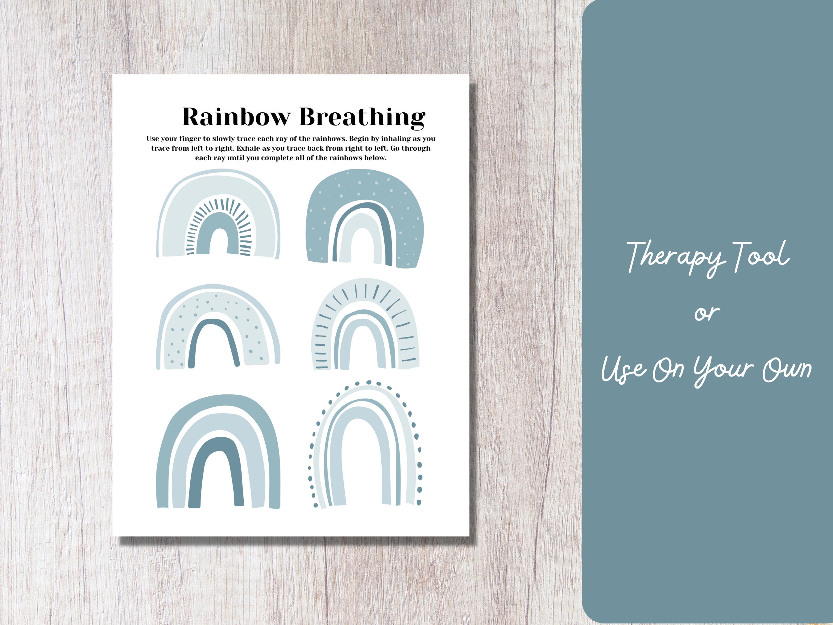 Rainbow Breathing Deep Breathing Exercise Mindful | Etsy