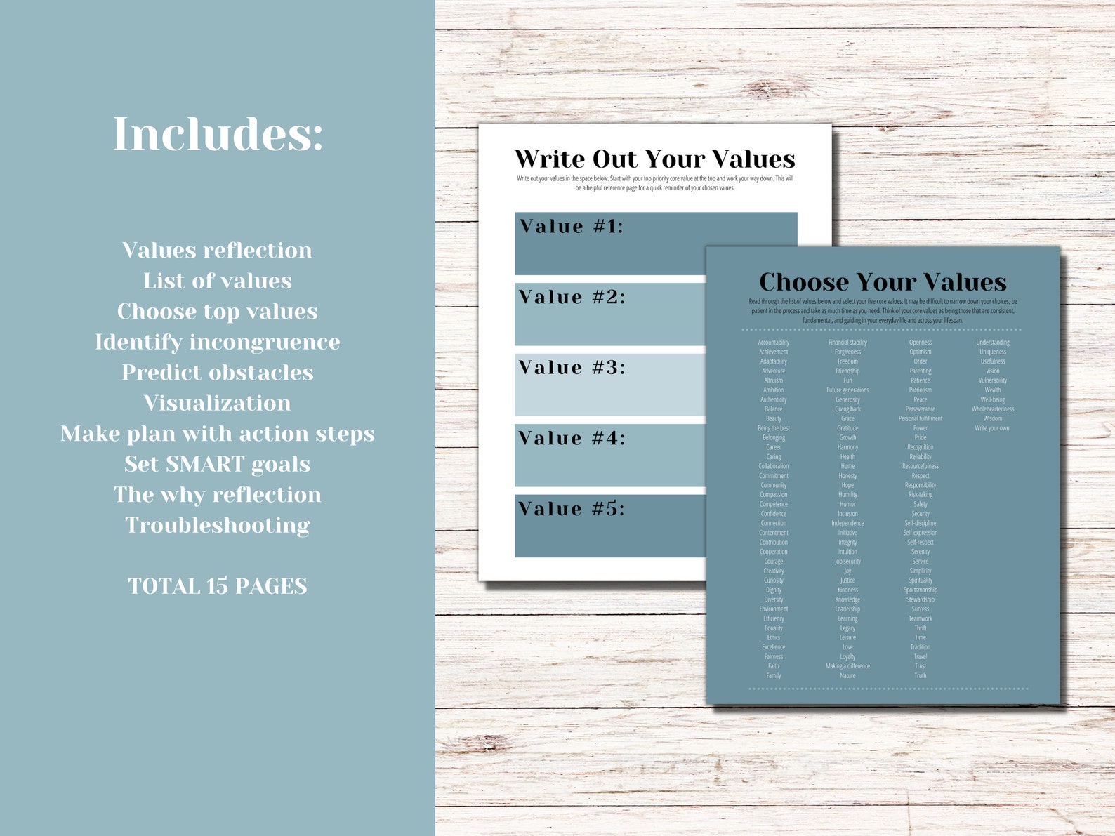 Living Into Your Values Workbook | Set Your Valued Intentions | Self ...