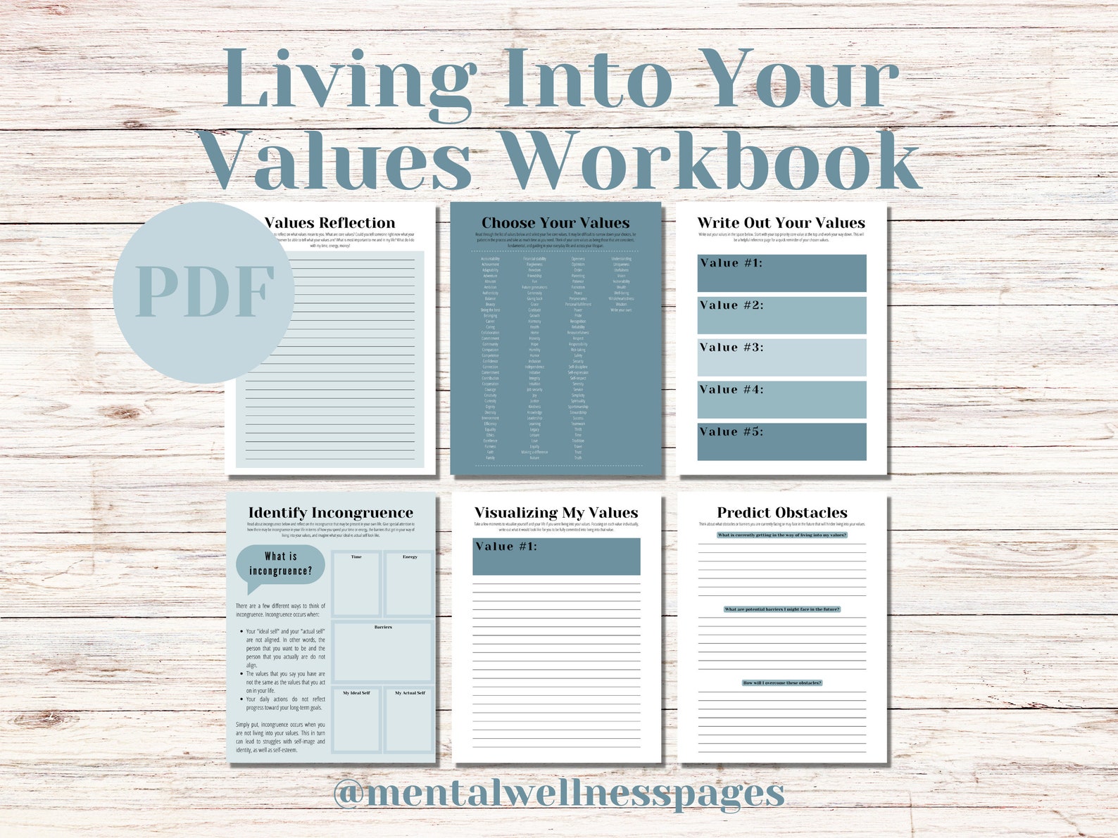 Living Into Your Values Workbook | Set Your Valued Intentions | Self ...