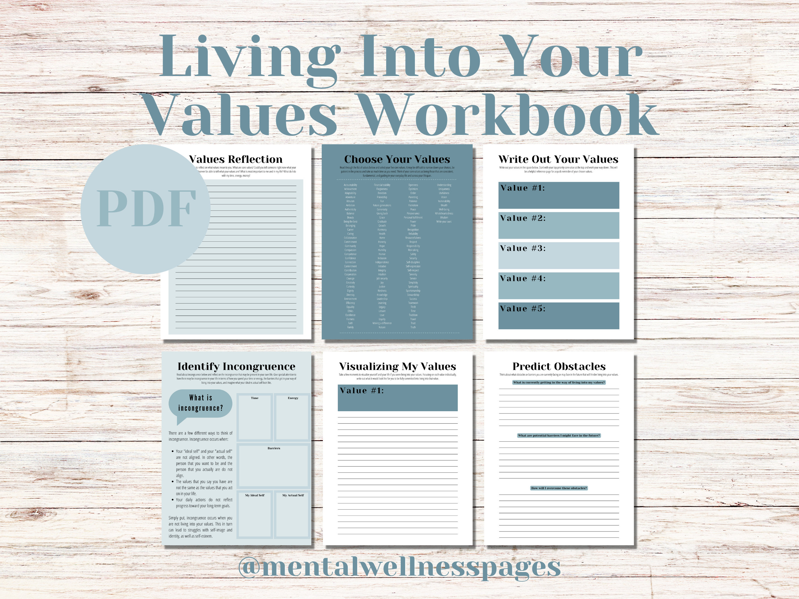 Living Into Your Values Workbook Set Your Valued Intentions Self-help ...