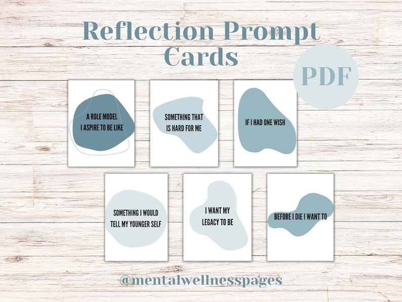 Reflection Cards | Mental Wellness Prompts | Provoke Deep Thinking ...