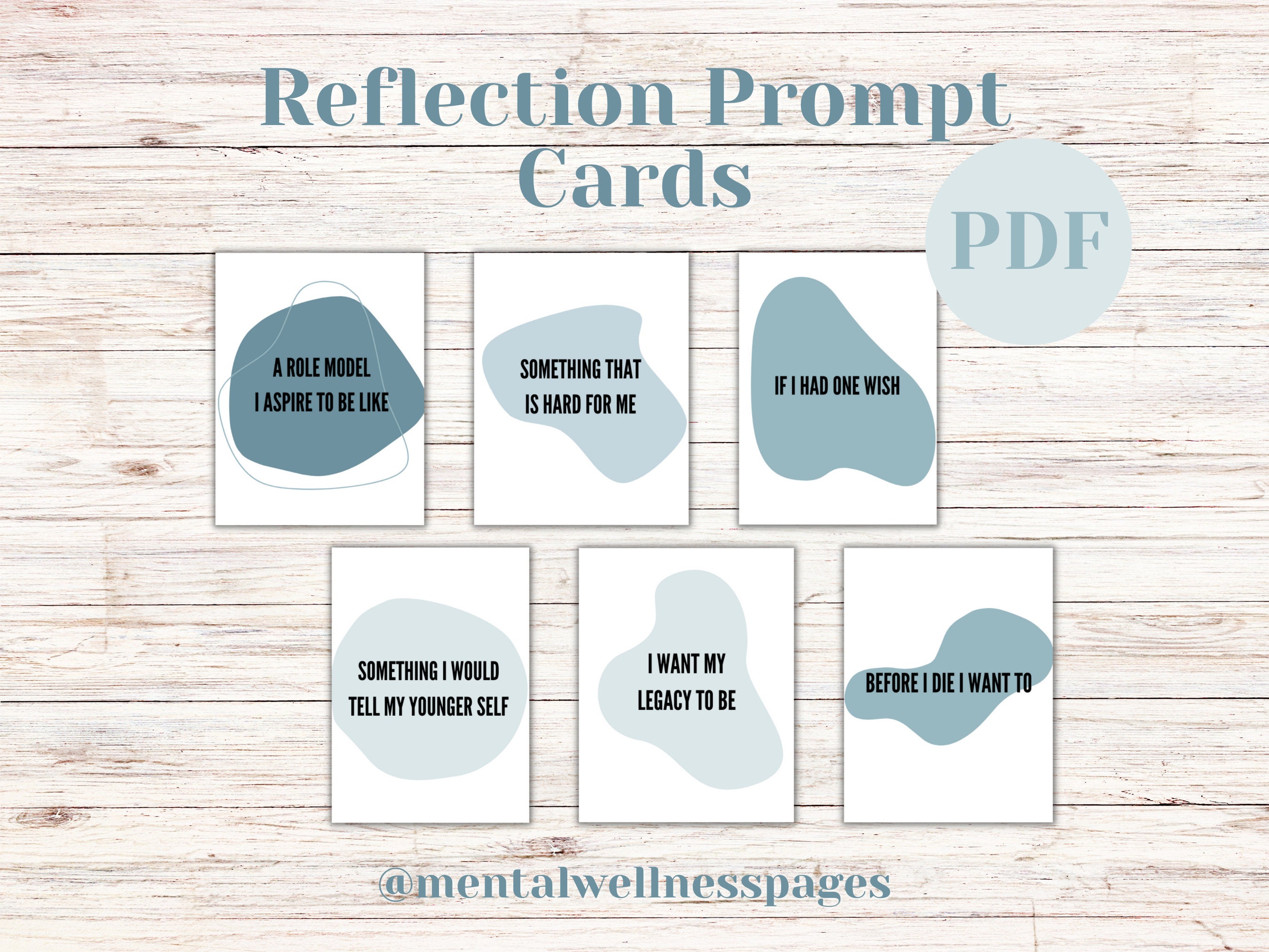 Reflection Cards | Mental Wellness Prompts | Provoke Deep Thinking ...
