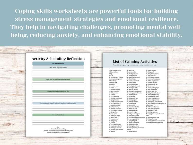 Coping Skills Toolbox, Emotional Regulation, Behavioral Activation, CBT ...