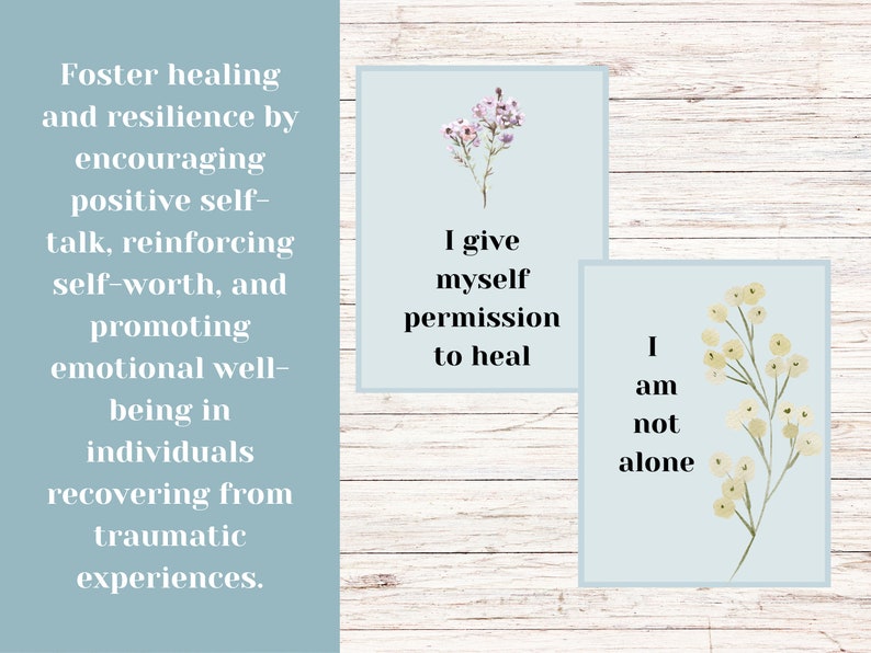 Trauma Affirmation Cards, Coping Cards, Healing Journey, Therapy Tool ...