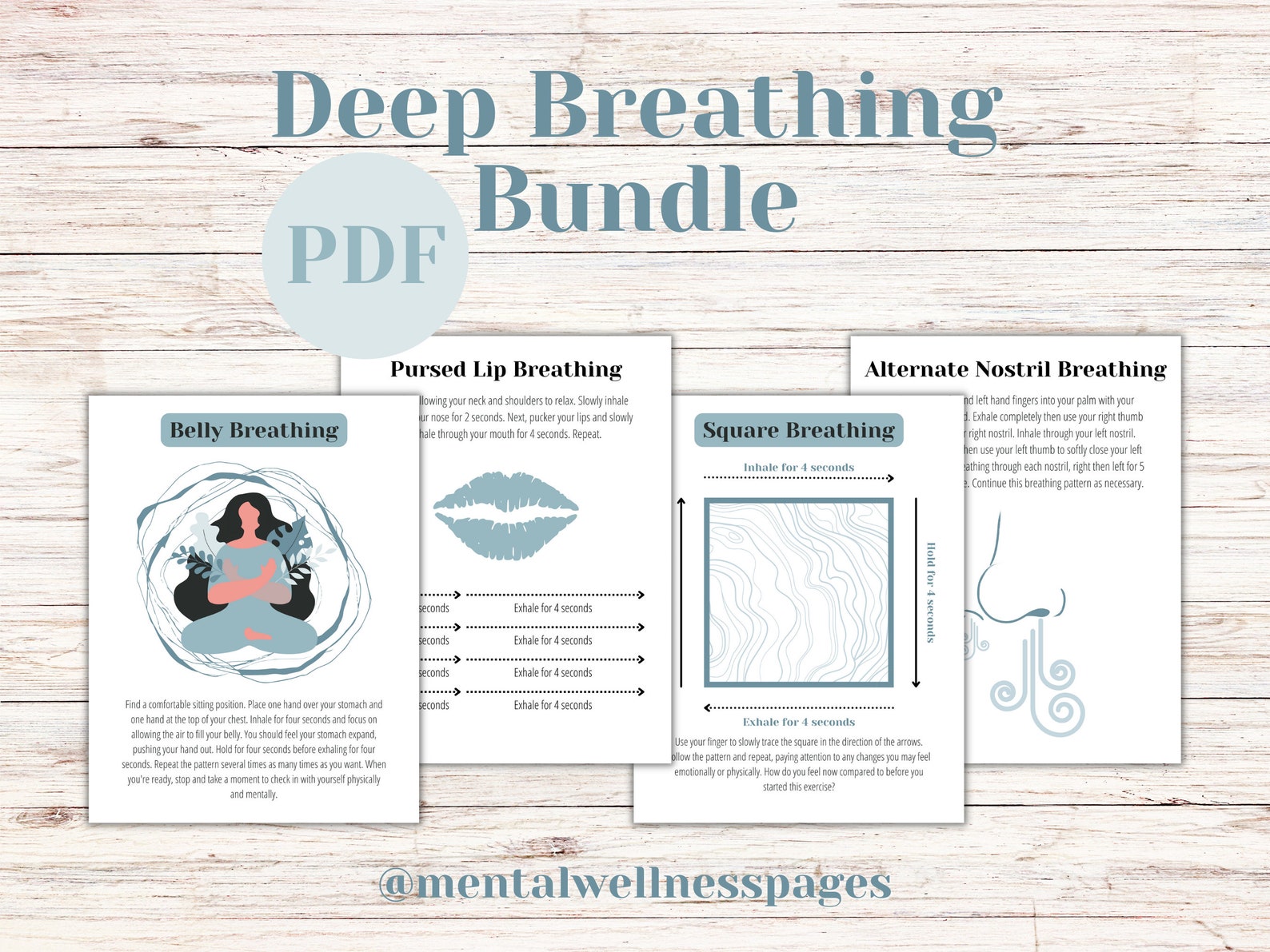 Deep Breathing Bundle | Breathing Cards, Breathing Tool, Grounding Kit ...