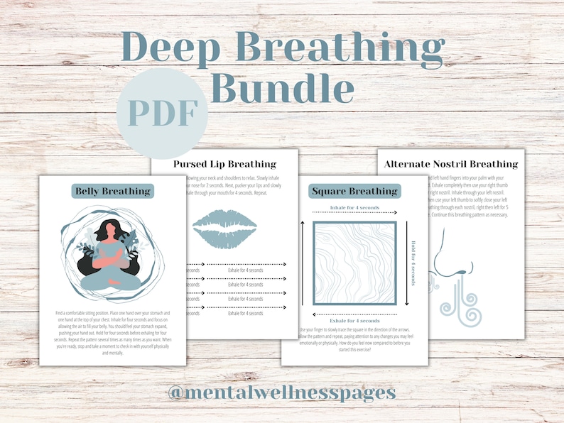 Deep Breathing Bundle | Breathing Cards, Breathing Tool, Grounding Kit ...