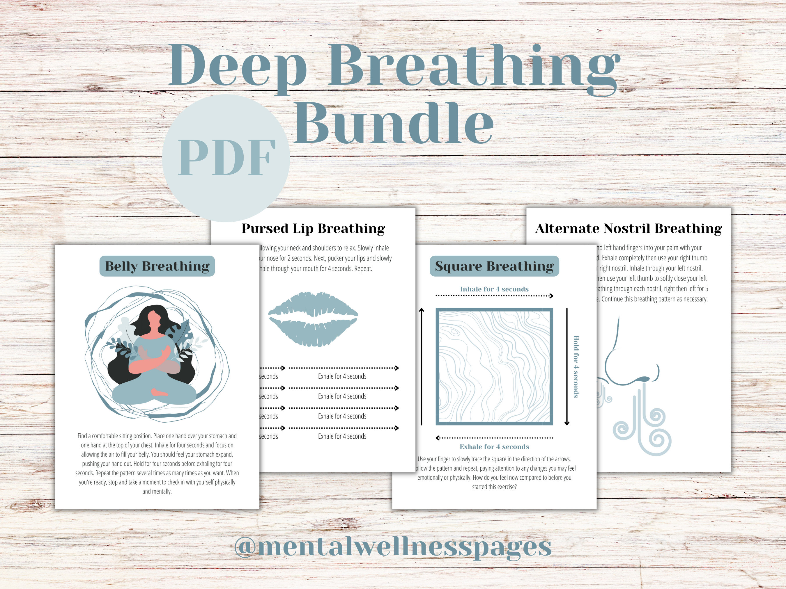 Deep Breathing Bundle | Breathing Cards, Breathing Tool, Grounding Kit ...