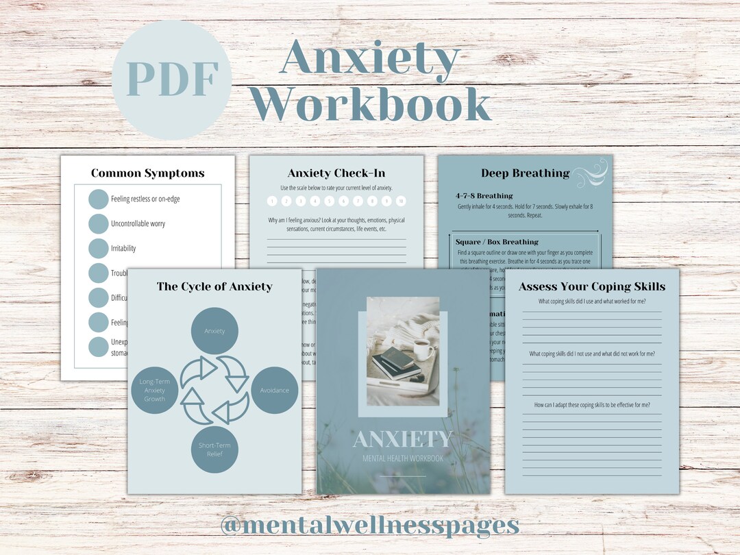 Anxiety Workbook | Anxiety Coping Skills | Anxiety Relief | Therapy ...