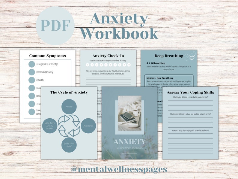Anxiety Workbook | Anxiety Coping Skills | Anxiety Relief | Therapy ...