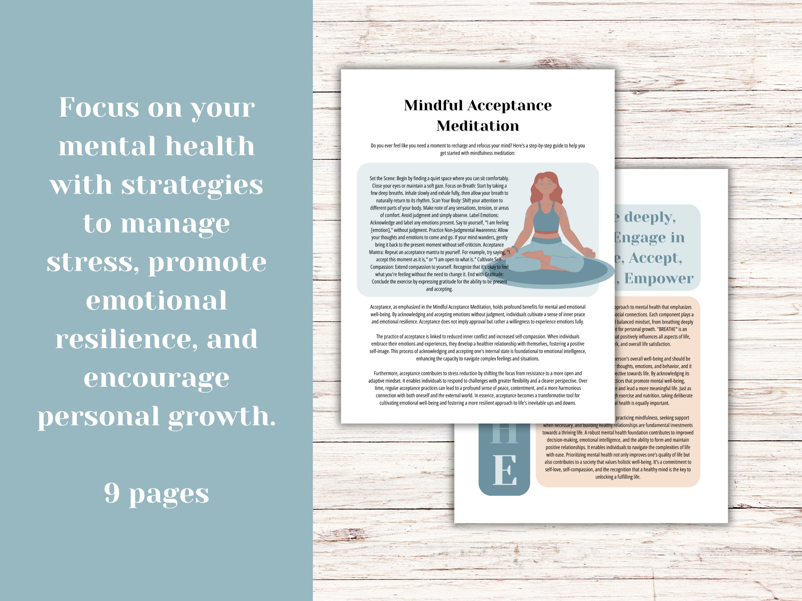 BREATHE Stress Management Guide Therapy Worksheets Emotional Regulation ...