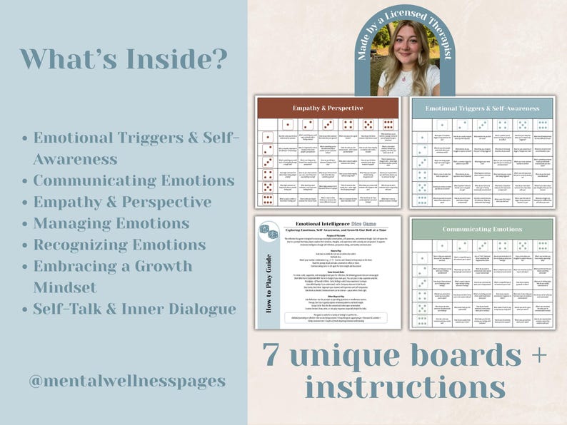 Emotional Intelligence Dice Game, Group Therapy, Ice Breaker Classroom ...