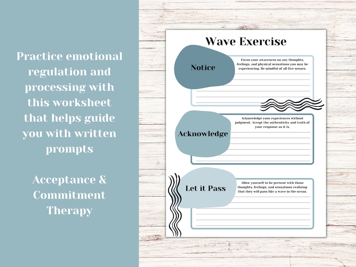 Wave Exercise | Emotional Processing Worksheet | Acceptance ...