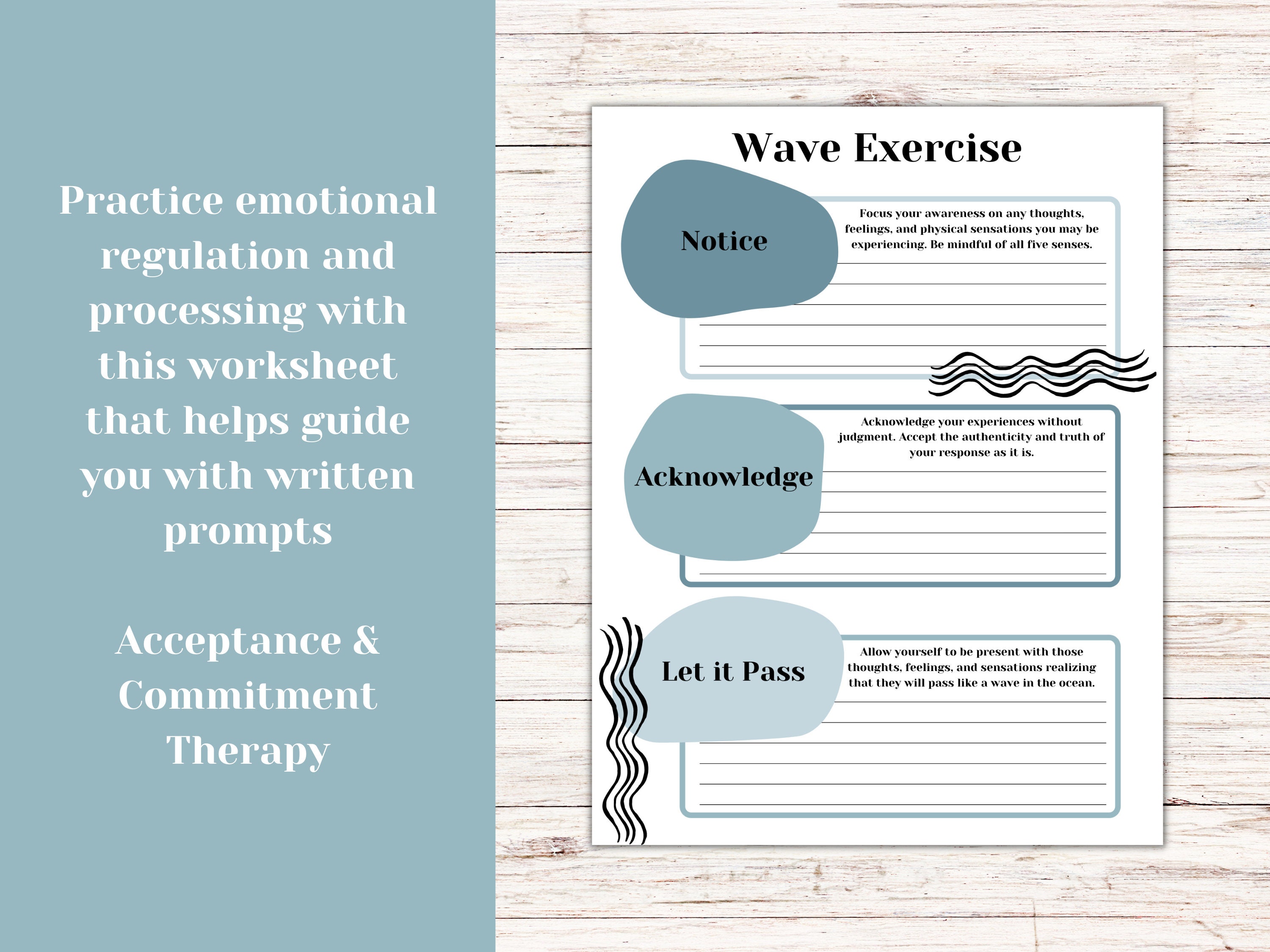 Wave Exercise | Emotional Processing Worksheet | Acceptance ...