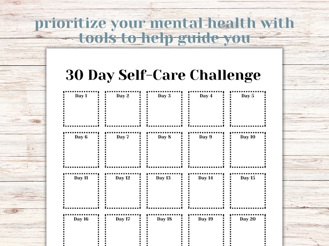 30 Day Self-care Challenge Printable Self-care Checklist Self-care ...