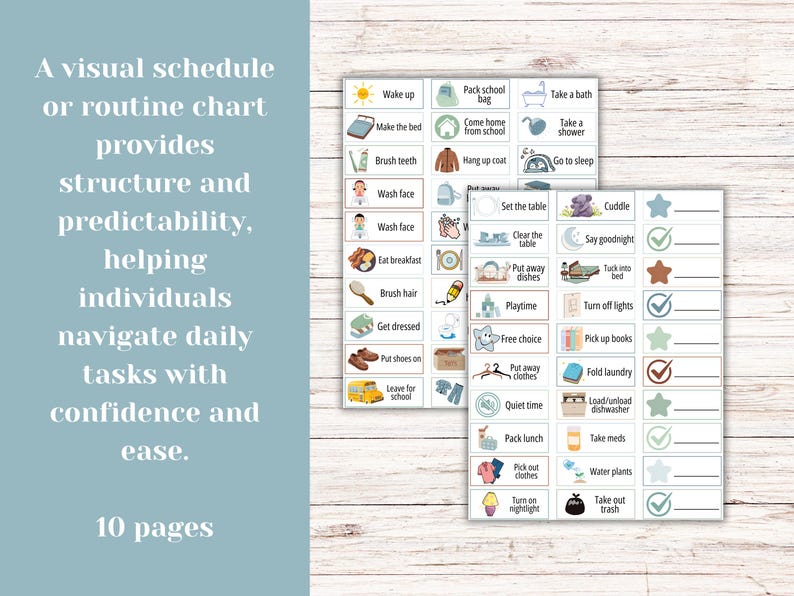 Visual Schedule, Kids Chore Chart, Daily Routine Cards, Visual Routine ...