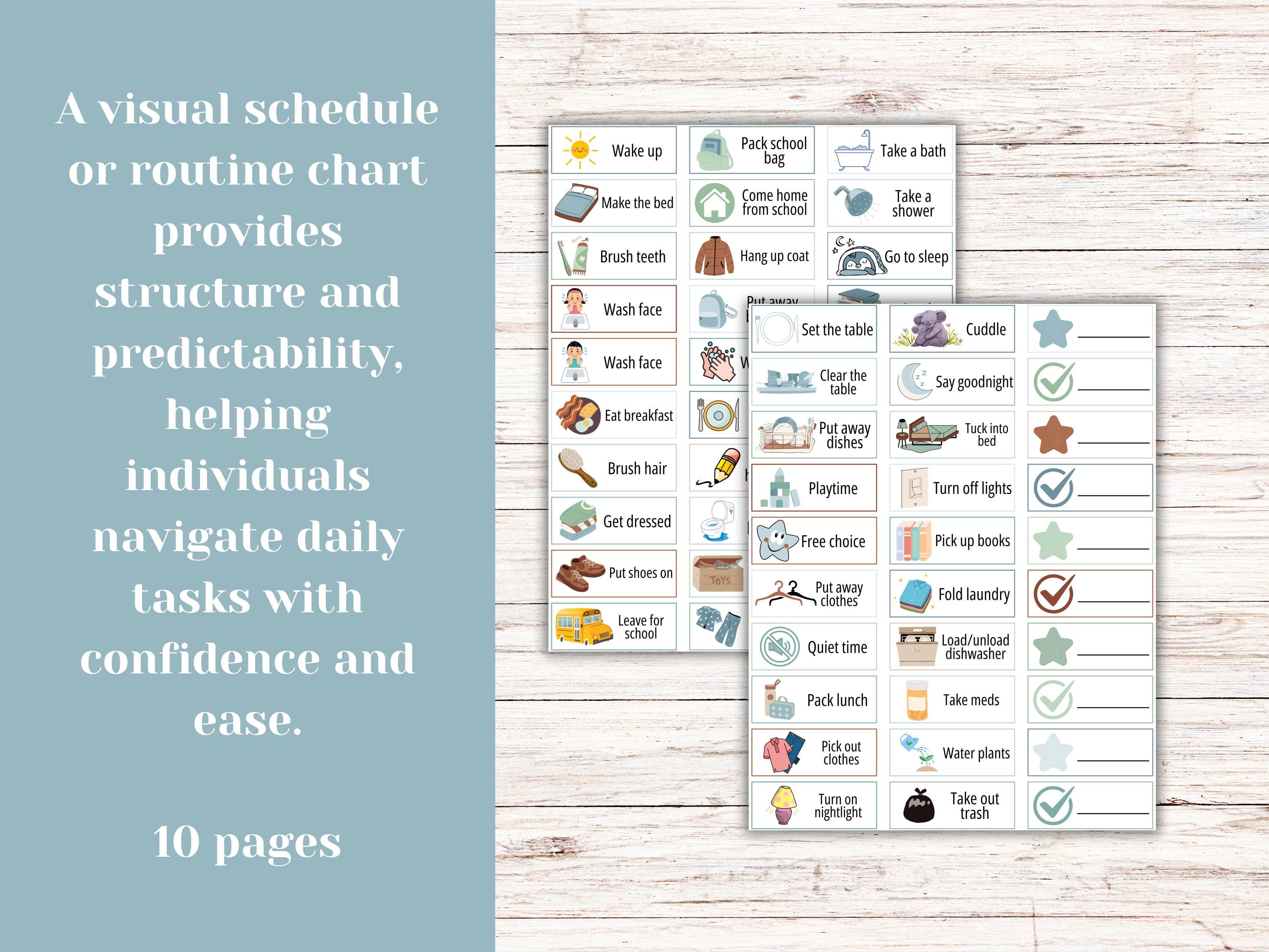Visual Schedule, Kids Chore Chart, Daily Routine Cards, Visual Routine ...