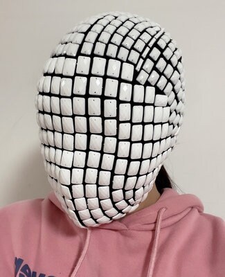 White Stones Full Head Haute Couture Mask for Masquerade, Rapper ...