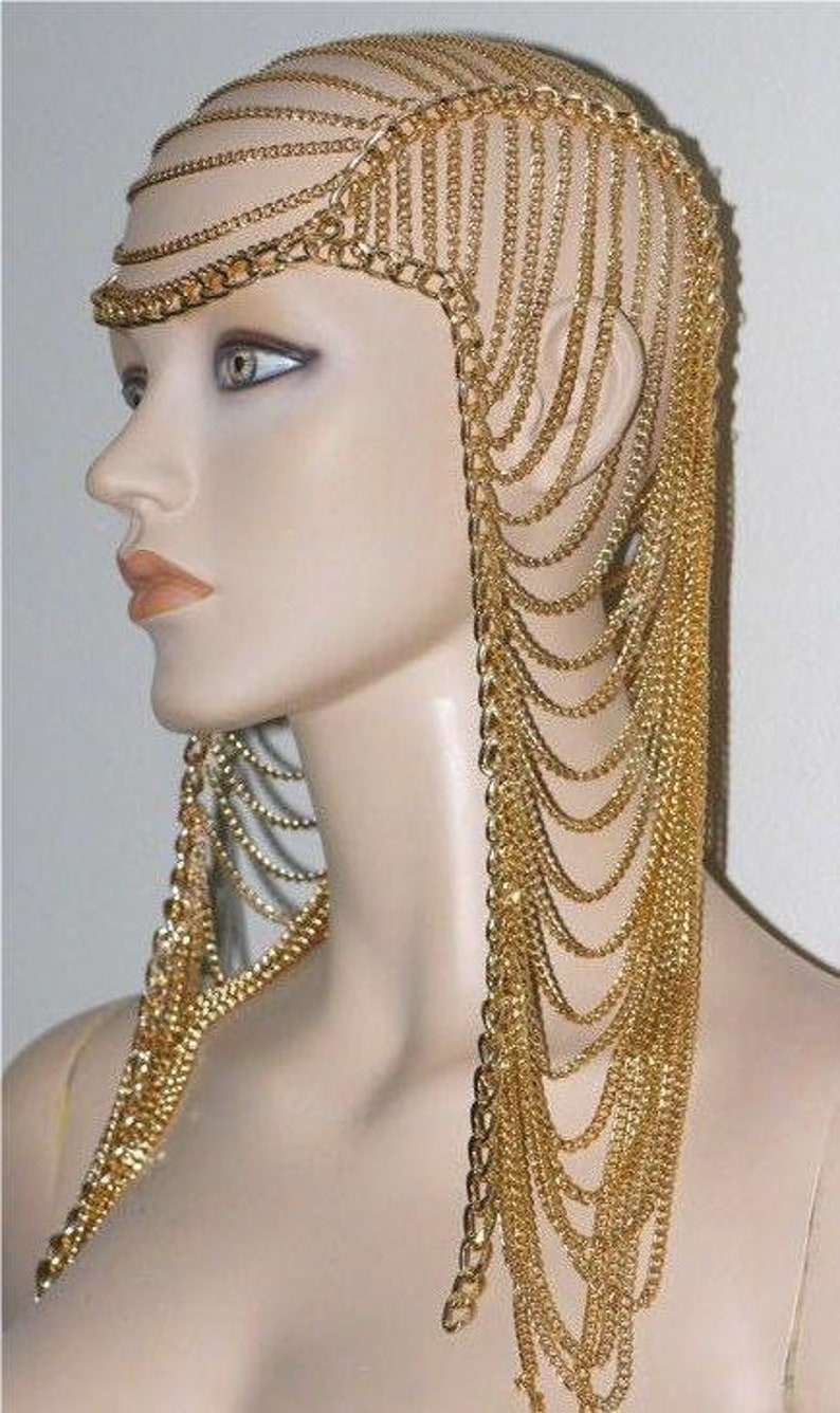 Cleopatra Headpiece Gold Chain Headpiece Wedding Veil Piece - Etsy