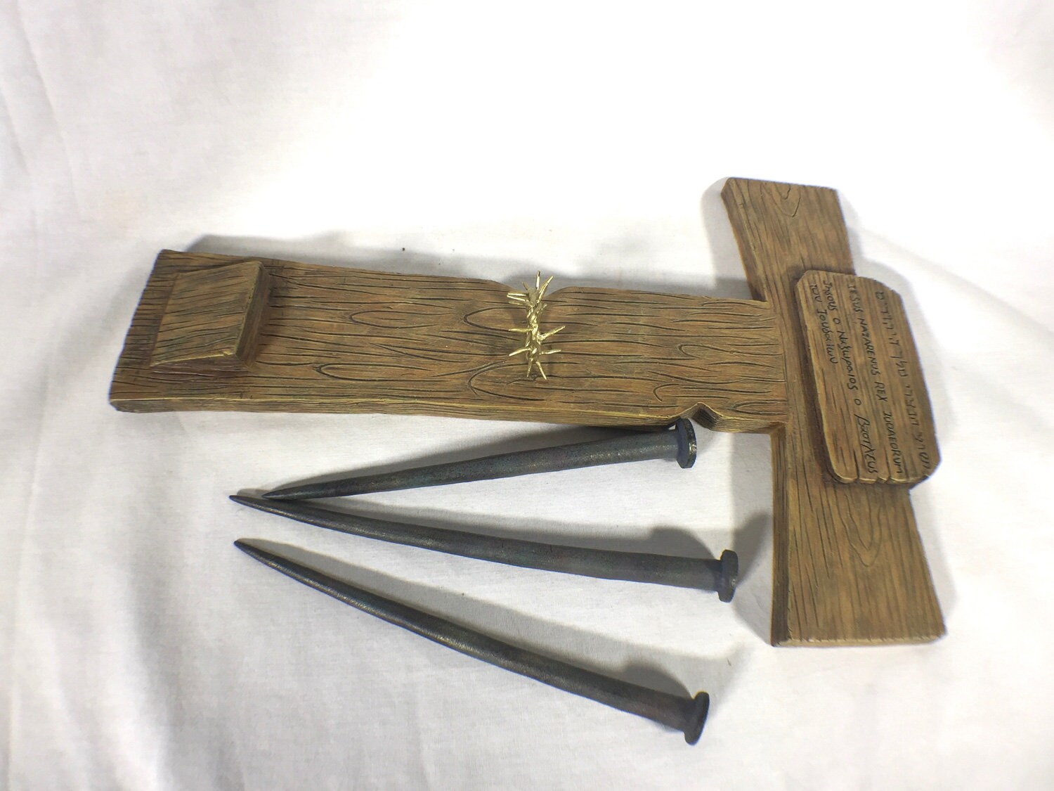 Crucifix With Roman Nails Crown of Thorns Titulus Crucis and - Etsy