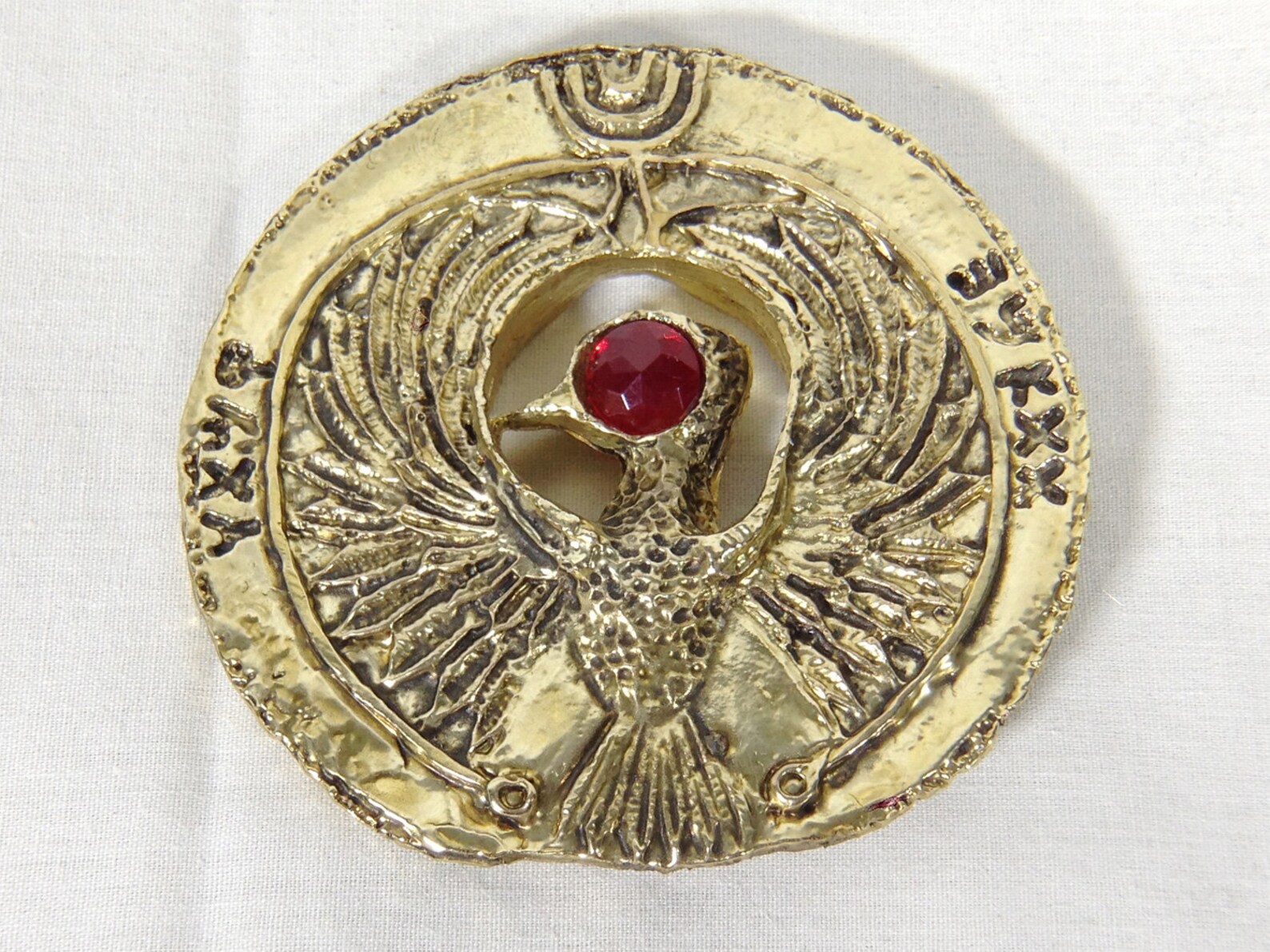 Indiana Jones, Staff of RA Headpiece, Antique Gold, Solid Metal, Red ...