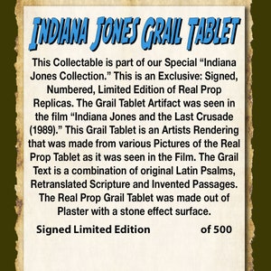 Indiana Jones, Grail Tablet, Full Size, Real Prop Replica, Resin ...