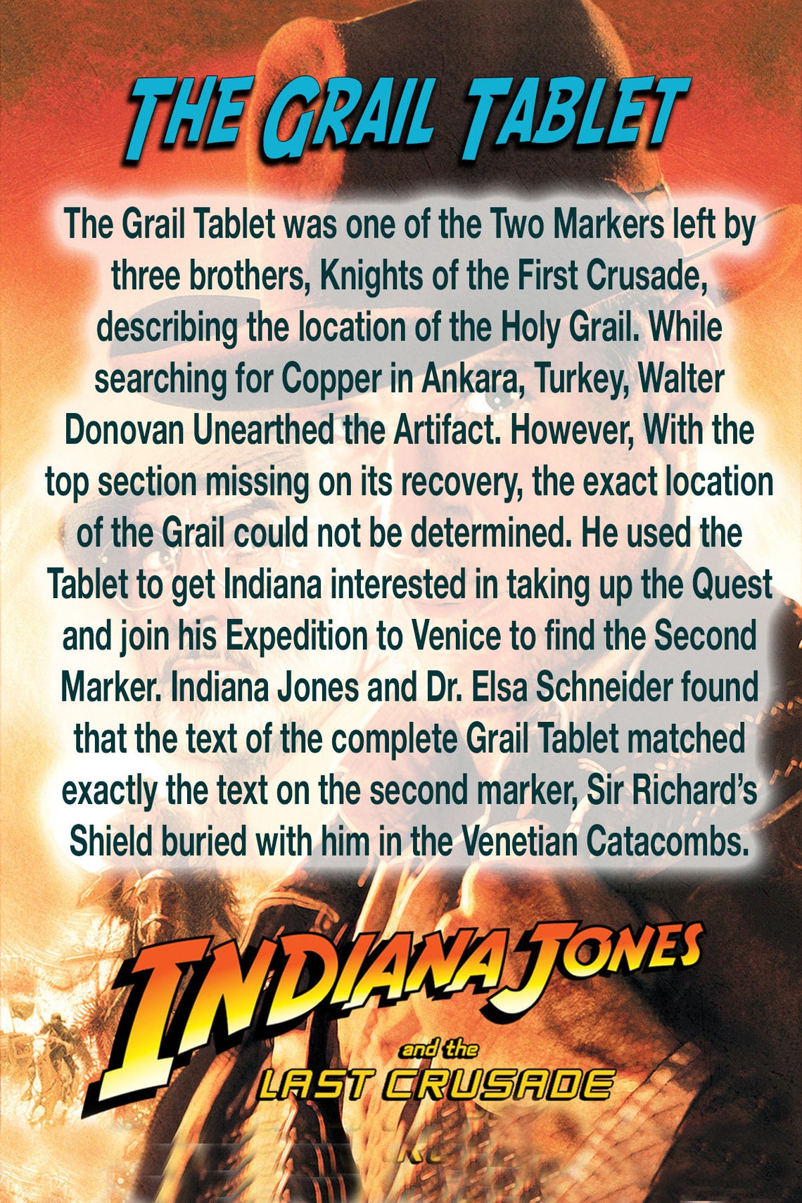 Indiana Jones Grail Tablet Full Size Real Prop Replica - Etsy