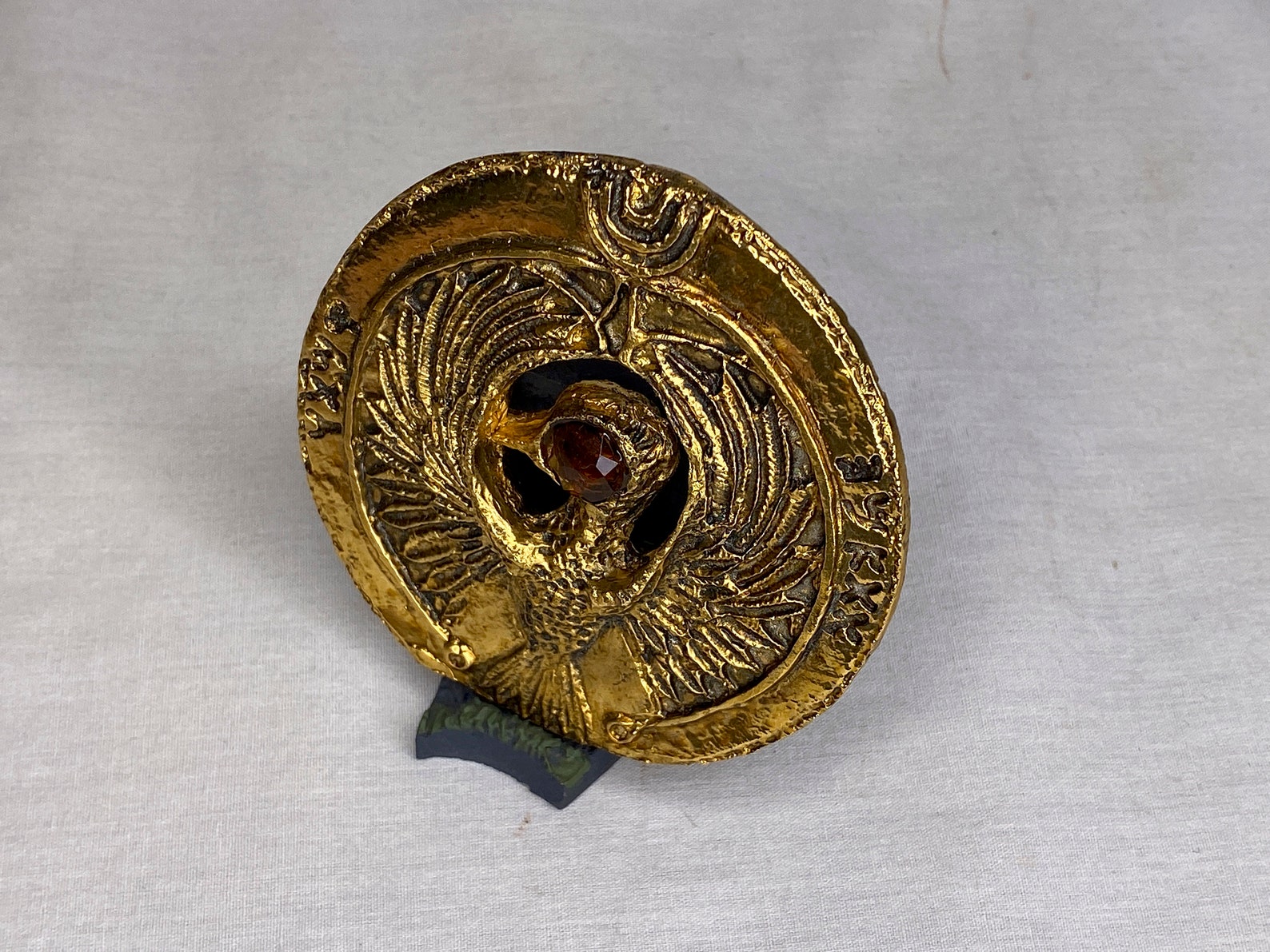 Indiana Jones, Staff of RA Headpiece, Antique Gold, Solid Metal, Amber ...