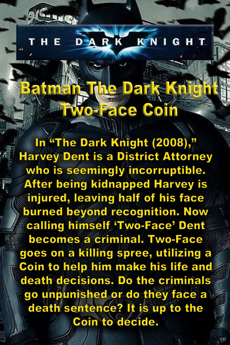 Batman the Dark Knight Two Face Double Sided Coin Signed - Etsy Singapore