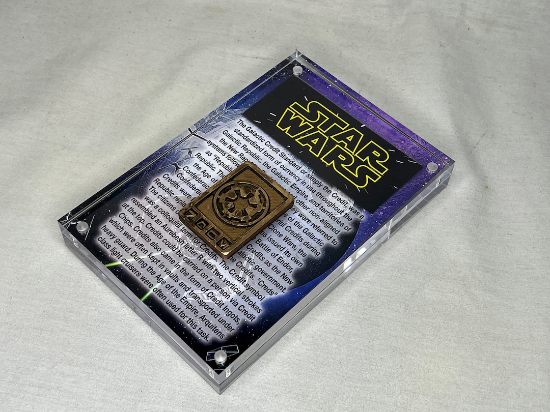 Star Wars Galactic Gold Credit Chip Piece, Display Plaque, Real Prop ...