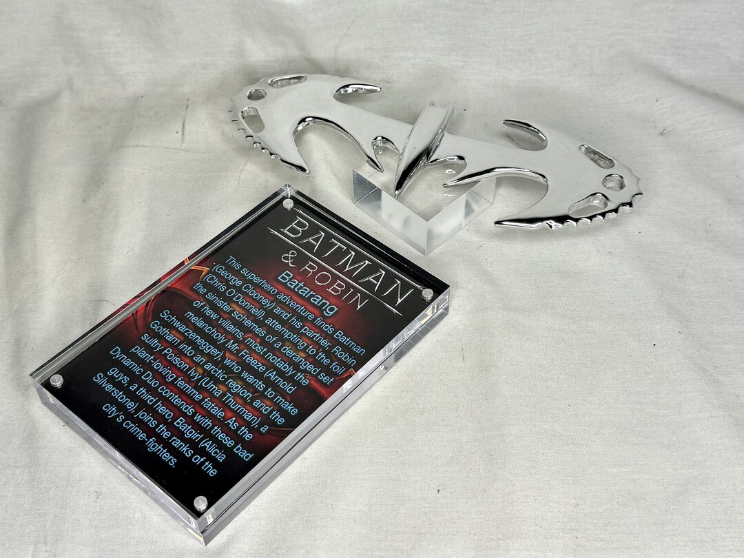 Batman and Robin Batarang, Solid Resin, Silver Plated, Real Prop ...