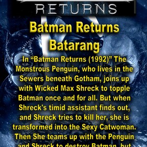 Batman Returns Batarang, Display Plaque, Solid Resin, Real Prop Replica ...