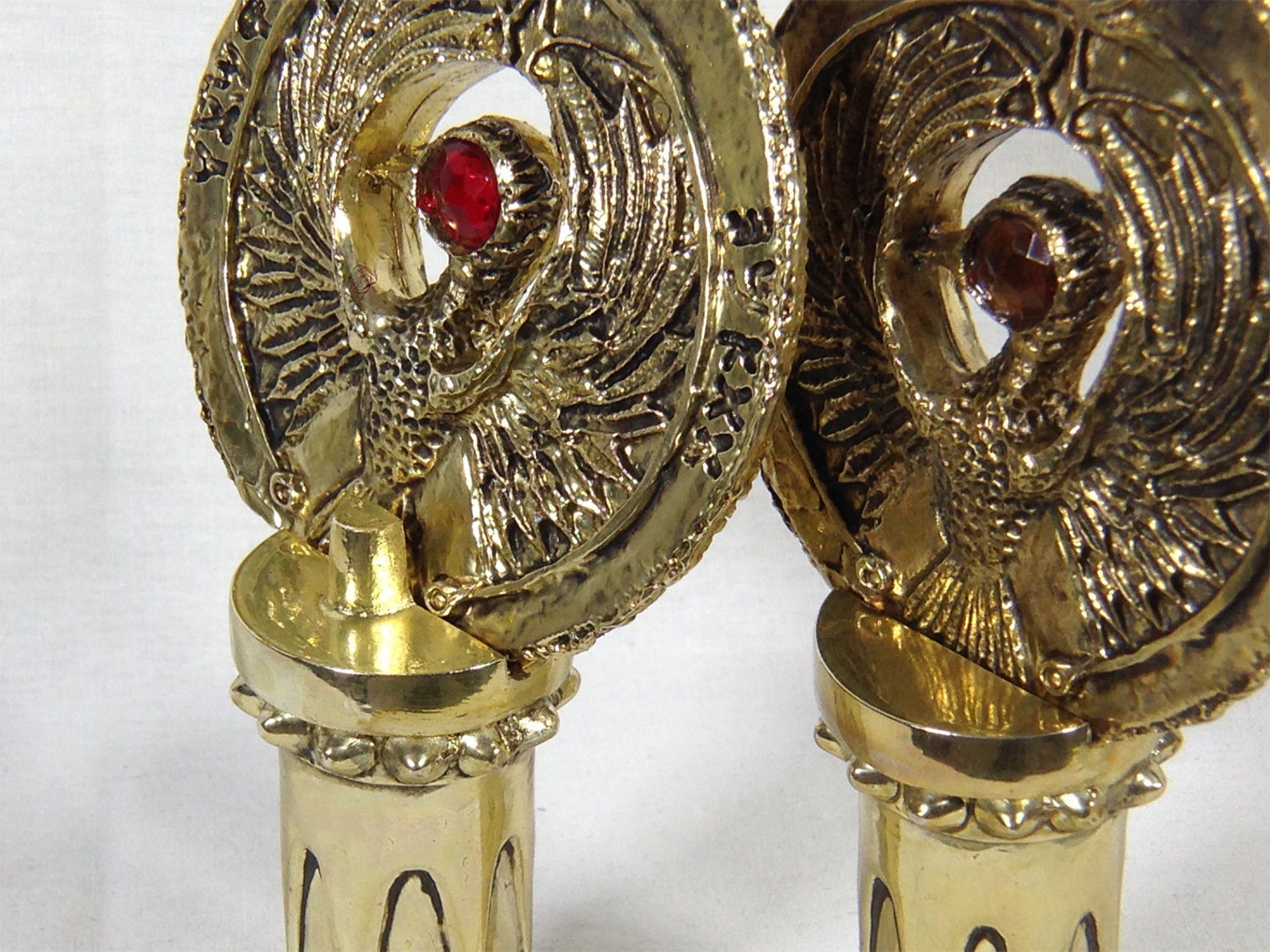 Staff of RA Headpiece Antique Gold Solid Metal Amber Jewel - Etsy