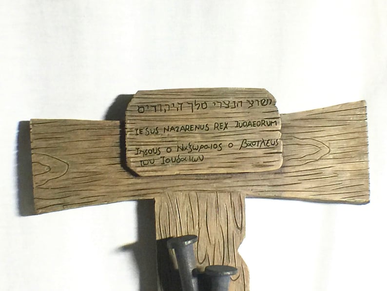 Crucifix With Roman Nails Crown of Thorns Titulus Crucis and - Etsy