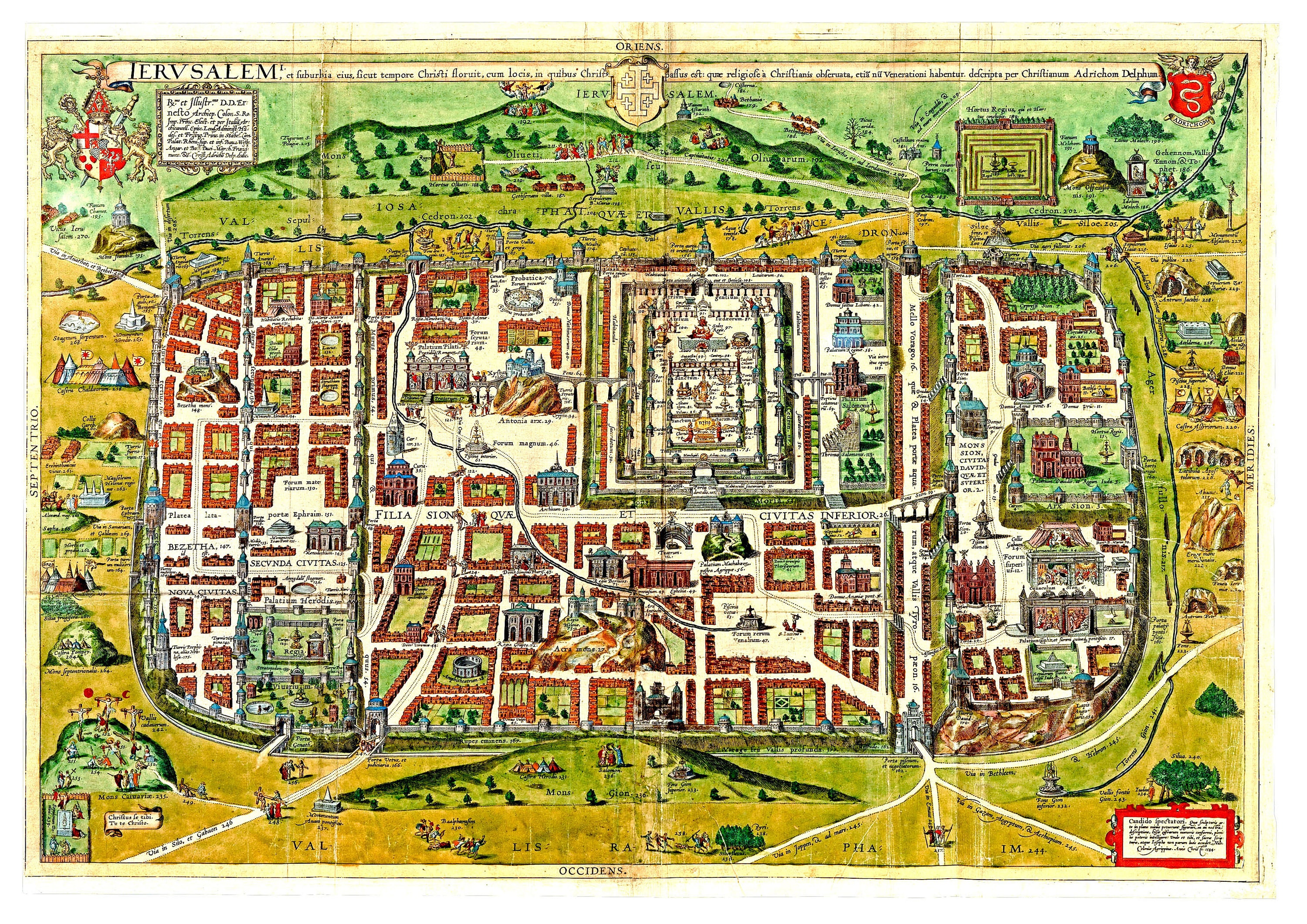 Ancient Templar and Biblical Maps of Jerusalem, Shows Ancient Sites ...