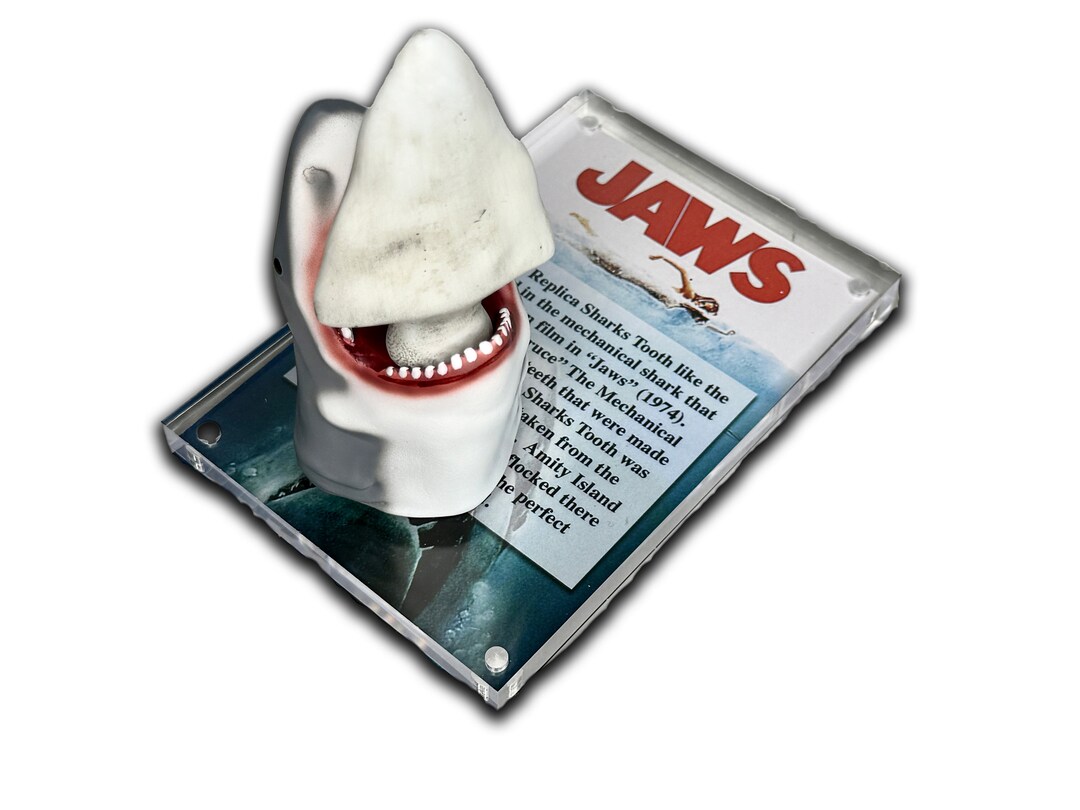 Jaws, Bruce Shark Tooth and Stand, Solid Resin, Display Plaque, Signed ...