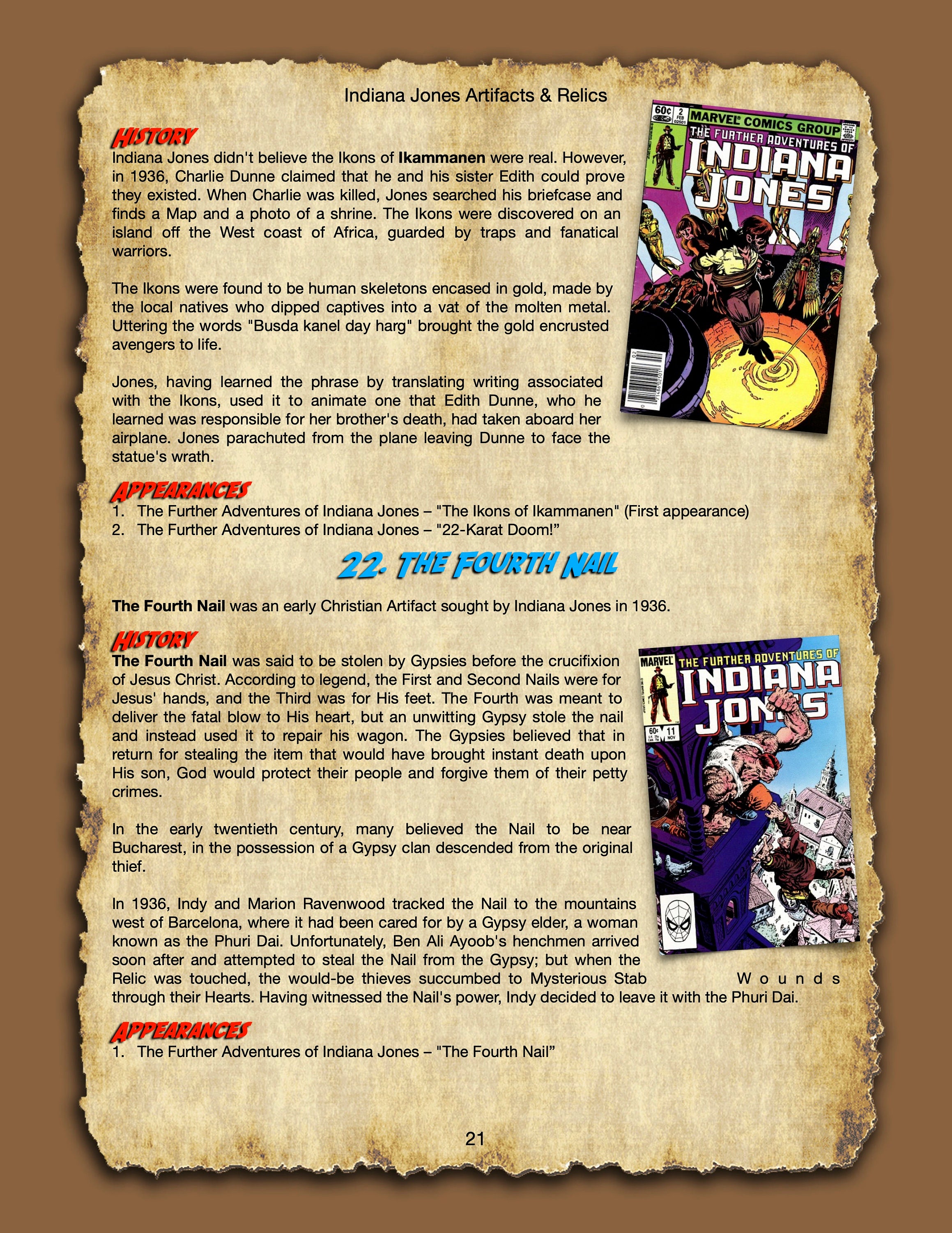 Indiana Jones Artifact and Relic Book & Map Full Color Plus - Etsy