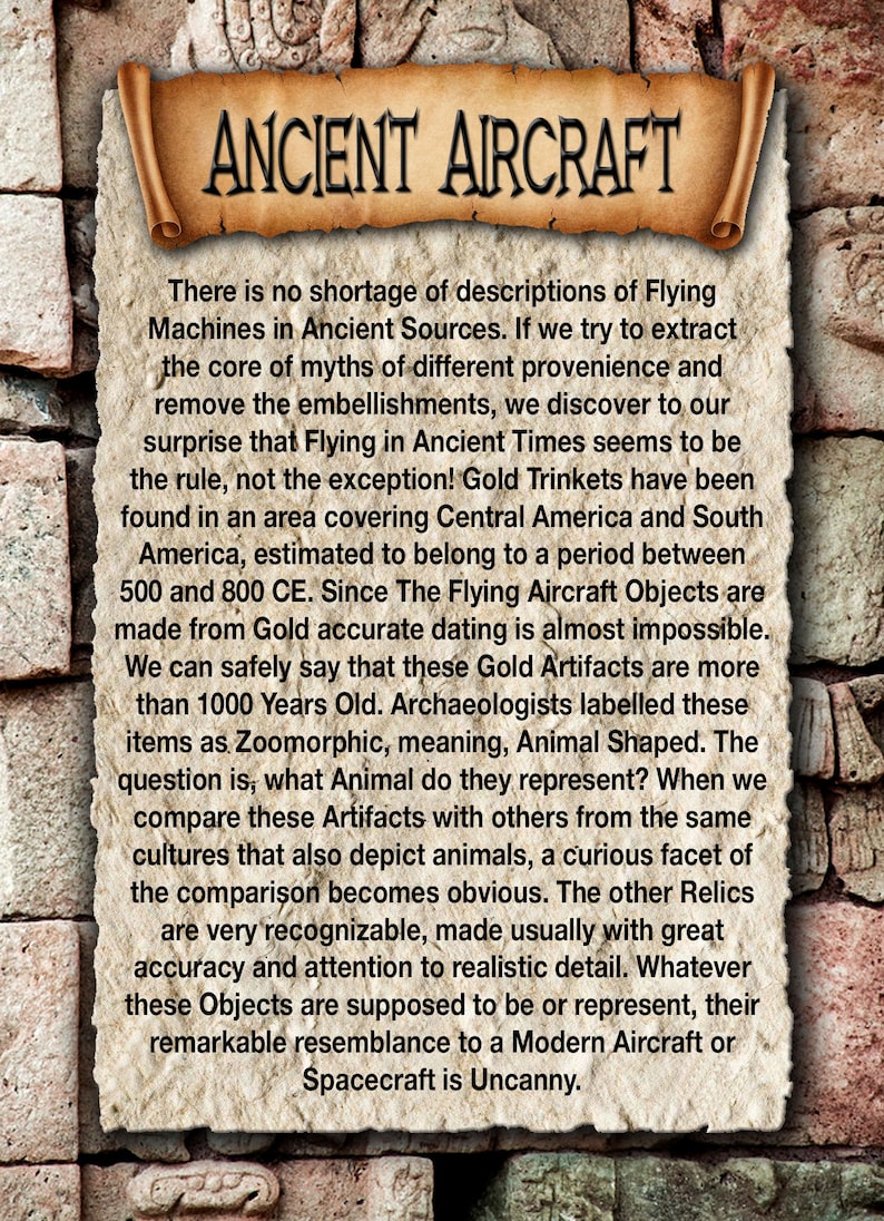 Ancient Aircraft Flying Machine Set Aztec Mayan Inca - Etsy