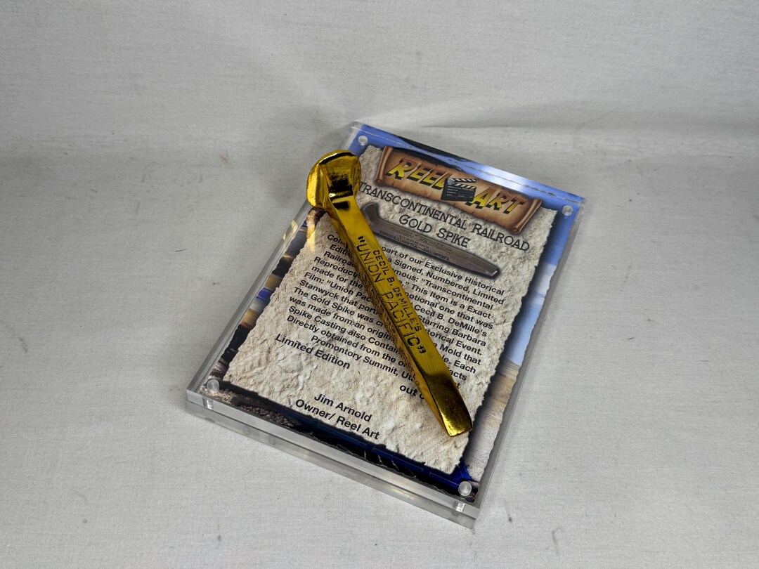 Union Pacific Transcontinental Railroad Gold Plated Metal Spike, Real ...