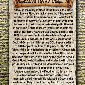 The Flood Tablet XI, Epic of Gilgamesh, Noah's Ark, Genesis, Acrylic ...