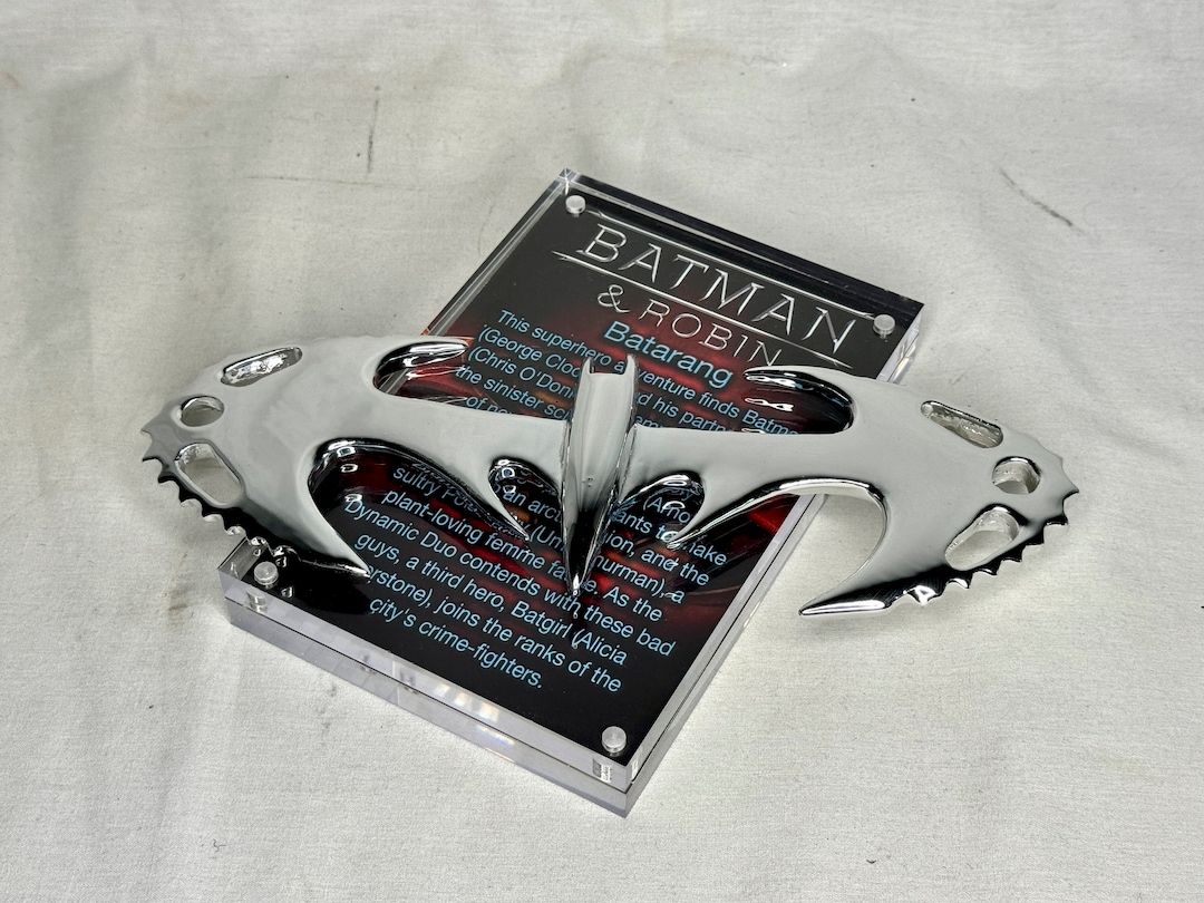 Batman and Robin Batarang, Solid Resin, Silver Plated, Real Prop ...
