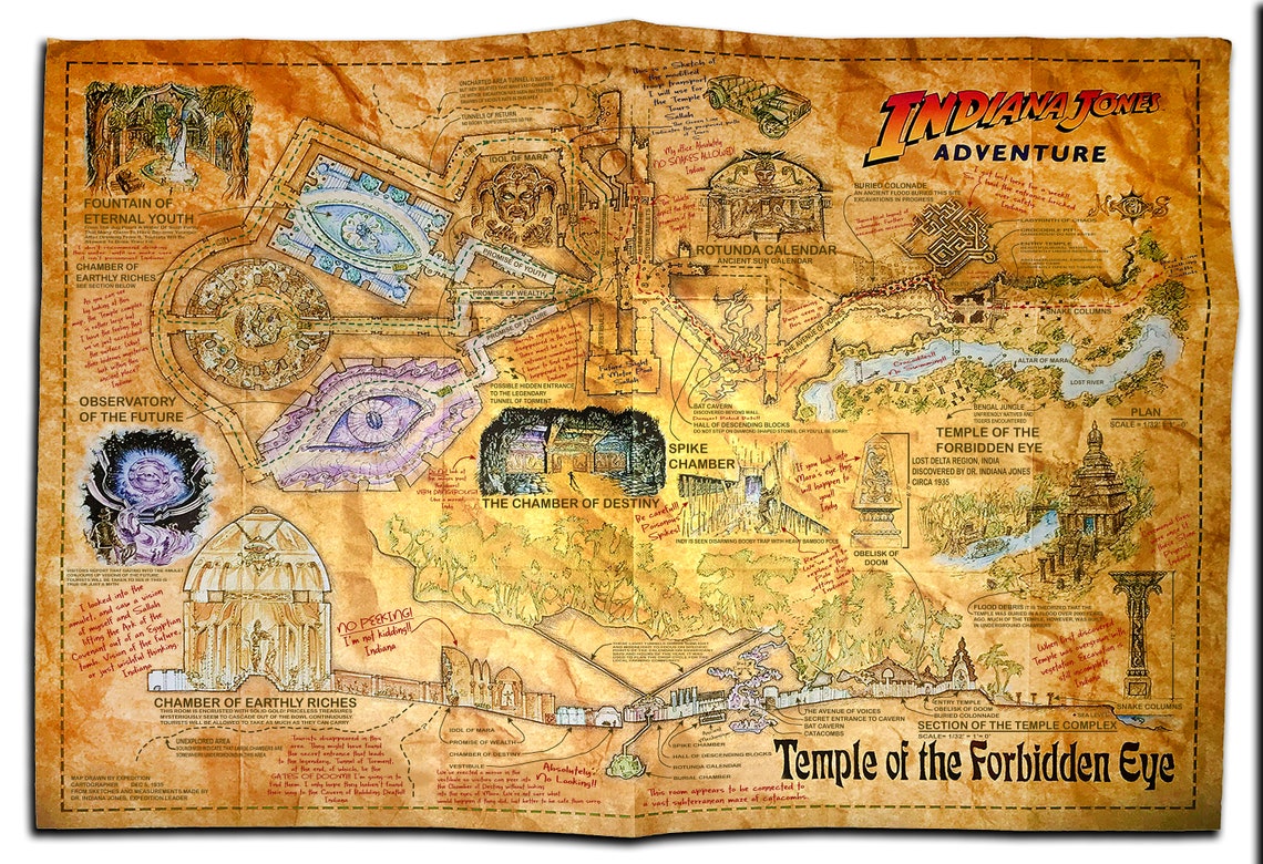 Indiana Jones Artifact and Relic Book & Map, Full Color Plus Two Free ...
