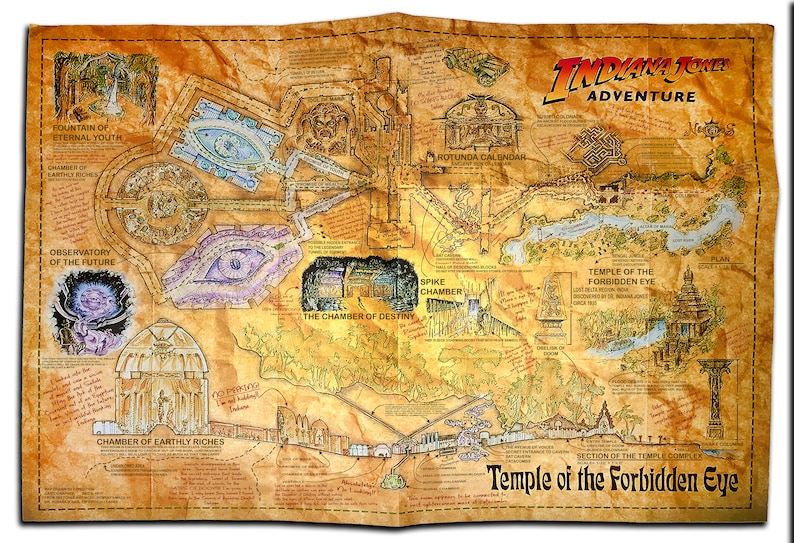 Indiana Jones Artifact and Relic Book & Map, Full Color Plus Two Free ...
