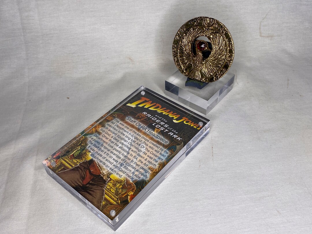 Indiana Jones, Staff of RA Headpiece, Antique Gold, Solid Metal, Red ...