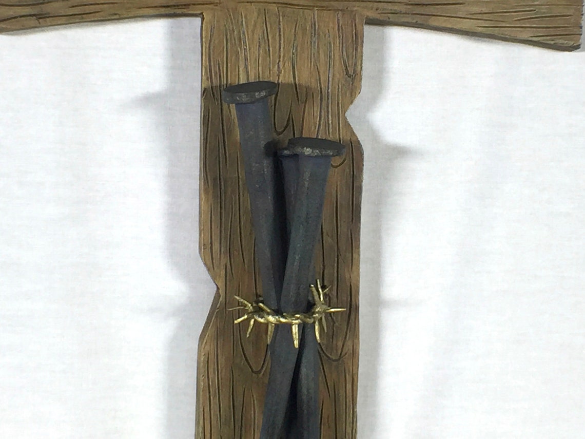 Crucifix With Roman Nails Crown of Thorns Titulus Crucis and - Etsy