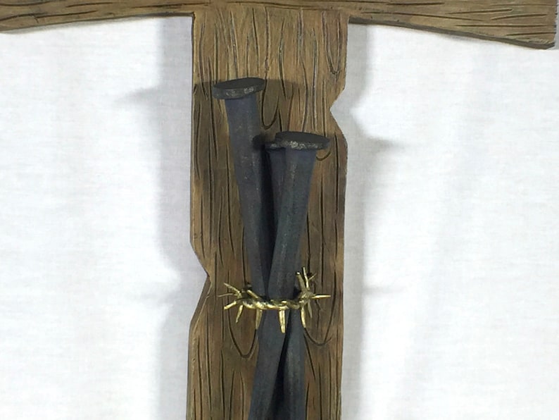 Crucifix With Roman Nails Crown of Thorns Titulus Crucis and - Etsy