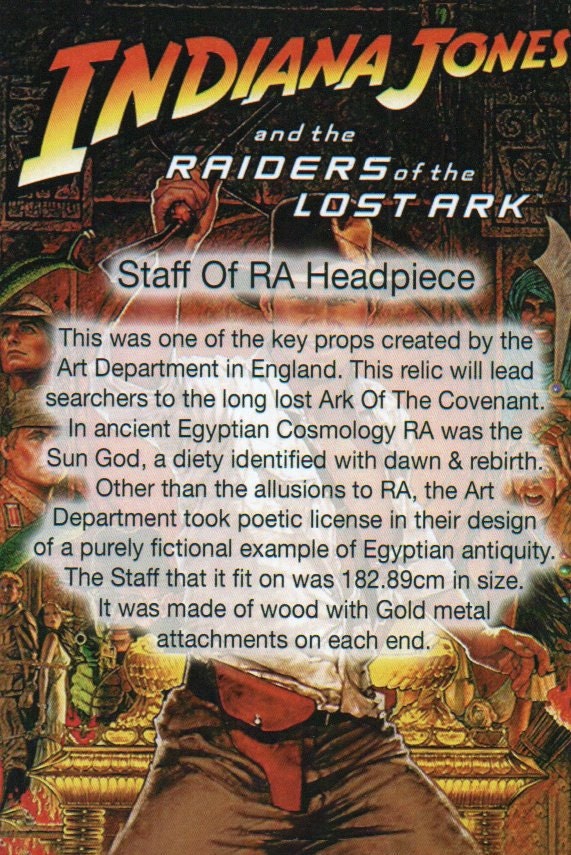 Indiana Jones, Staff of RA Headpiece, Antique Gold, Solid Metal, Amber ...